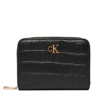 Calvin Klein Geldb&ouml;rse Calvin Klein Ck Croc Medium Flap Zip Around LV04F1095G Schwarz