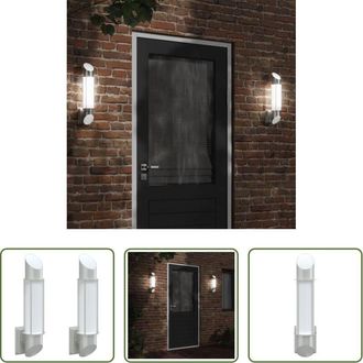 vidaXL &Eacute;clairage ext&eacute;rieur - Appliques murales dext&eacute;rieur 2pcs argent&eacute; acier inoxydable
