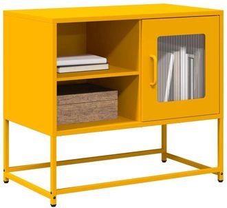 vidaXL Meuble tv jaune moutarde 68x39x60,5 cm acier - Vidaxl