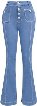 Generic Jean Bootcut Extensible pour Femme, Taille Haute, &eacute;vas&eacute;, Pantalon en Denim, Bas Cloche, Style Vintage