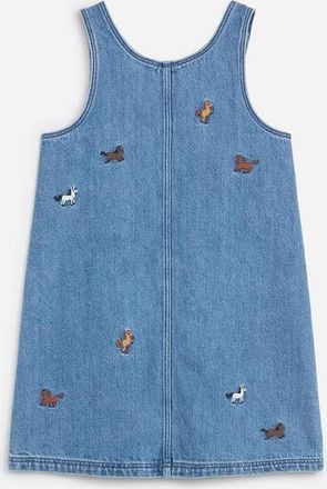 Arket Besticktes Denimkleid -Blau