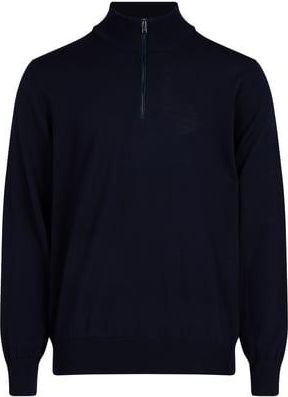 Eton Pull droit col montant zipp&eacute; en laine