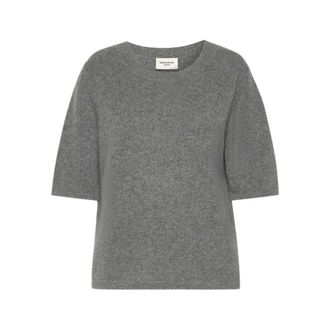 Max Mara Kurzarm-Strick-T-Shirt Basic - - Knitwear - Damen - Grau - XS