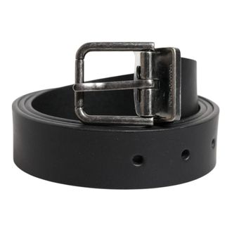 Dolce & Gabbana Klassischer Lederg&uuml;rtel mit Metallschnalle - - Accessories - Herren - Schwarzk - ONE SIZE