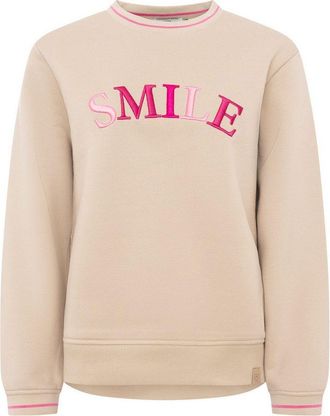 Zwillingsherz Hoodie Smile Shine Rundhals, mit Lurexstreifen an den B&uuml;ndchen, gl&auml;nzende Stickerei