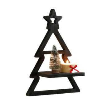 Generic Holzregale, Weihnachtsbaum-Design, Halterung f&uuml;r Heimdekoration, h&auml;ngende Pflanzenregale aus Holz, f&uuml;r Partys, K&uuml;che, T&uuml;r, Bad, Eingang und Eingang