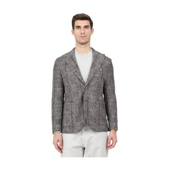 L.B.M. 1911 Giacca monopetto con rever a lancia in tessuto di jersey misto lana - - Jackets - Herren - Grau - M