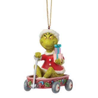 Enesco Dr. Seuss Grinch von Jim Shore Reiten im Wagon mit Geschenken, H&auml;ngeornament, 9,5 cm, Mehrfarbig