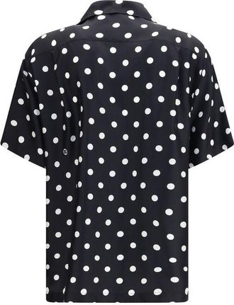 Dolce & Gabbana Polka Dot Silk Twill Shirt - Black