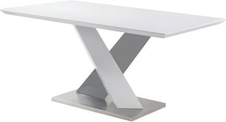 Vente-Unique Vente-unique - Table à manger salva - 6 personnes - mdf laqué - Blanc et anthracite
