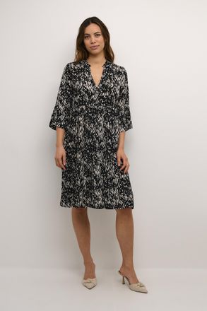 Kaffe Kleid A-shape black white