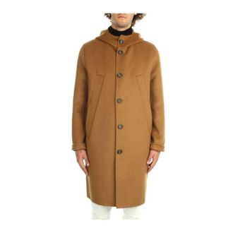Paolo Pecora Eleganter Wollmantel Nocciola - - Coats - Herren - Braun - M