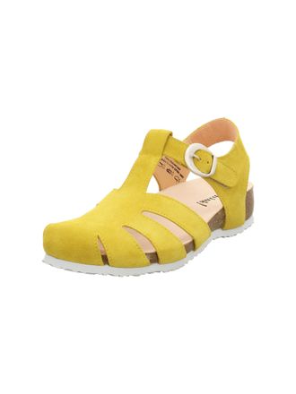 Think Damen JULIA chromfrei gegerbte nachhaltige Sandale, SUNFLOWER 6000