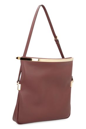 Tod's Womens Calf Leather Shoulder Bag Mahogany