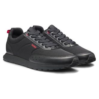 HUGO BOSS Baskets Icelin Runn pour homme style chaussures de course avec d&eacute;tail en zigzag, Noir, Taille 43