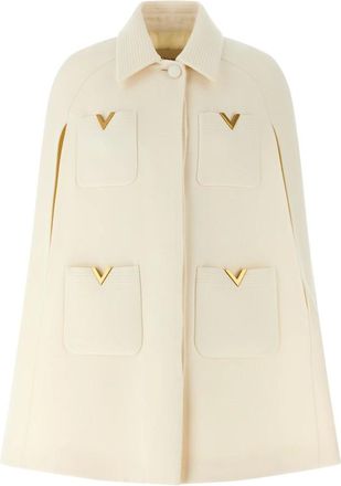 Valentino Garavani Femme, Vestes, Blanc, Taille: 36 FR Drill Double Cape