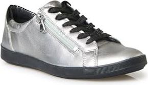 Pediconfort Baskets zippées Cuir Semelle Amovible - Femme - Taille : 42 - Couleur : Argenté