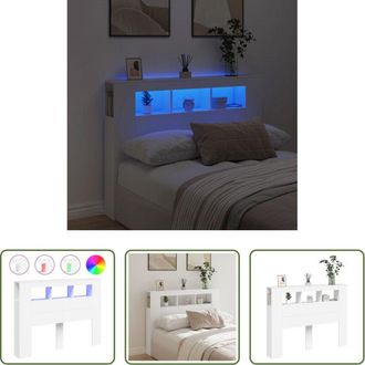 vidaXL vidaXL Holzwerkstoff - LED-Kopfteil Wei&szlig; 140x18,5x103,5 cm Holzwerkstoff