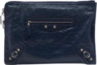 Balenciaga Pre-owned Vintage Clutch - Femme - Pre-owned - Bleu - Taille: ONE Size