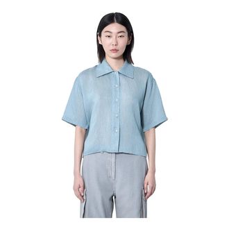 Our Legacy Hemd mit abgerundetem Saum - - Blouses & Shirts - Damen - Blau - 2XS