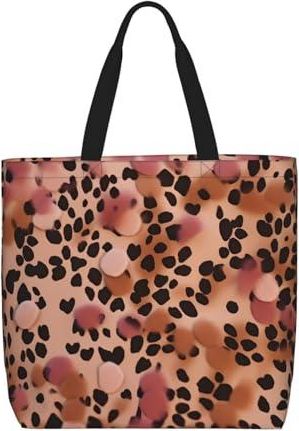 Generic Pois Sur Imprim&eacute; L&eacute;opard Sac A Main Femme D&eacute;contract&eacute; Tote Bag L&eacute;ger Sac Cabas Pour Voyage Universit&eacute; Gym