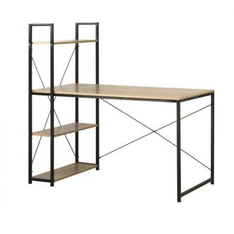 Calicosy Schreibtisch L120cm mit 4 Regalen im Industrial-Stil