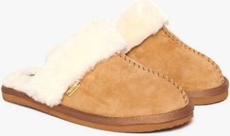 Superdry Chaussons style mules en daim - Fauve-Marron