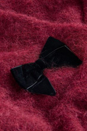 Next Strickjacke Strickjacke mit Wolle und Samtschleife (1-tlg)