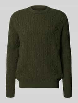 Fynch-Hatton Strickpullover aus Baumwoll-Woll-Mix mit Zopfmuster