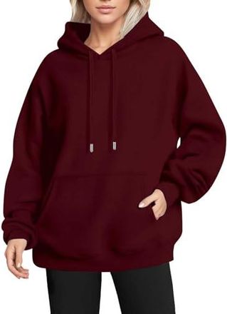 Generic Hauts basiques &agrave; manches longues pour femmes, sweat &agrave; capuche en polaire, sweat &agrave; capuche ample, sweat &agrave; capuche surdimensionn&eacute;, pull &agrave; capuche de loi