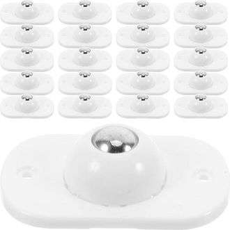 NUOBESTY Selbstklebende Kleiner M&ouml;belrollen 52 St&uuml;ck Wei&szlig; Kunststoff Lenkrollen mit Edelstahlkugeln Fl&uuml;sterleise M&ouml;belgleiter f&uuml;r Haushaltsger&auml;te und Aufbewahr