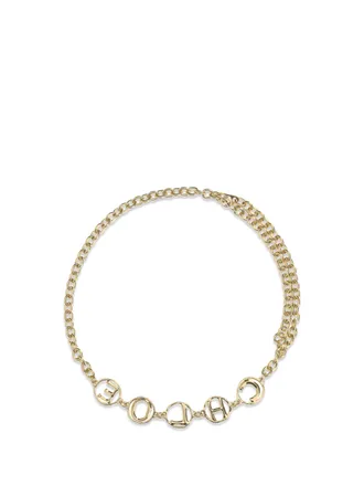 Chlo&eacute; Womens Script Jewel Belt Vintage Gold Brass E Braces