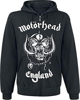 Motörhead England Homme Sweat-Shirt zippé à Capuche Noir L