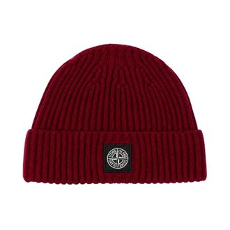 Stone Island M&uuml;tze mit Kompass-Logo-Patch - - Accessories - unisex - Rot - M