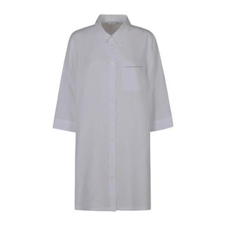 PESERICO Femme, Robes, Blanc, Taille: 42 FR Camicia Tela di lino leggera tinto pezza