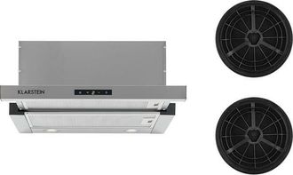 Klarstein Klarstein - Vinea Dunstabzugshaube Umluftset 60cm 610m&sup3;/h Aktivkohlefilter silber