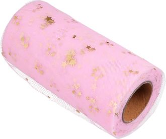 FOMIYES Pailletten Tischrock aus T&uuml;ll Hellrosa 2280 X 15cm Partytischrock Hochzeitstischrock Tischdeko f&uuml;r Feierlichkeiten