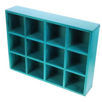 DOITOOL Mediterranes Wandregal F&auml;cher aus Holz Vintage Wandhalter f&uuml;r Figuren und Dekoration Vielseitiges Aufbewahrungs Displayregal Wandmontierbar oder Freis