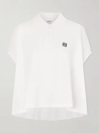 Loewe Embroidered Cotton-piqu&eacute; Polo Shirt - White