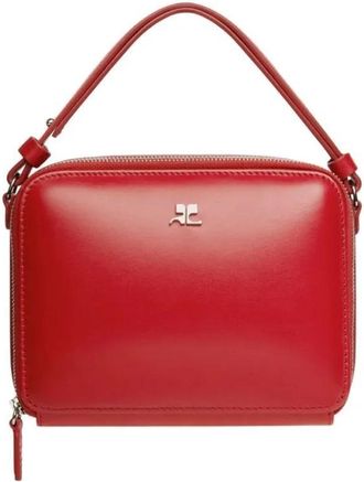 Courr&egrave;ges Hobo Bags - Ruby Red Calf Leather Rectangular Bag - Gr. unisize - in Rot - f&uuml;r Damen