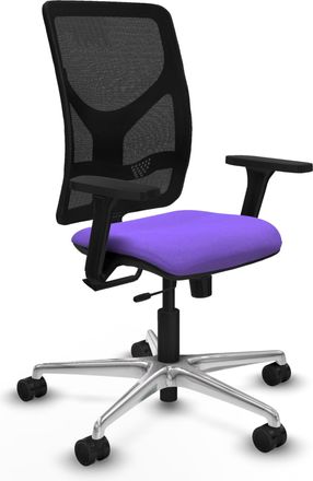 Piqueras y Crespo B&uuml;rostuhl mit 3D-Armen, h&ouml;henverstellbare Lendenwirbelst&uuml;tze, ausgestattet mit Syncro/Traslack und Schneideschaum, mit Rollen von 65 mm, Nylon, Schwar