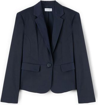 Motivi Femme, Vestes, Bleu, Taille: 36 FR Blazer ajust&eacute; en m&eacute;lange de coton
