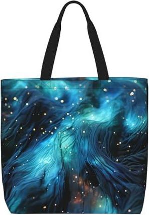 Generic Tissu Avec Poudre DOr Sac &Agrave; Bandouli&egrave;re L&eacute;ger Tote Bag Grand Sac Courses Pour Shopping Gym Voyage