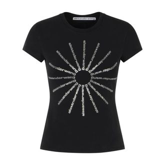 Alexander Wang Figurbetontes T-Shirt mit Hotfix-Windrad-Grafik - - Tops - Damen - Schwarzk - S
