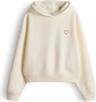 OPUS Hoodie GALENTINE mit Herz Lockere Passform, gerader Schnitt, &uuml;berschnittene Schulter