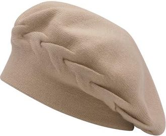 ZLYC B&eacute;ret fran&ccedil;ais, r&eacute;versible, couleur unie, tricot cachemire, b&eacute;ret chaud pour femmes et filles, Couleur unie beige, Taille unique