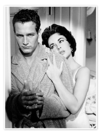 Posterlounge Die Katze auf dem Heißen Blechdach Poster 30 x 40 cm Schwarz-Weiß Wandbilder Wanddeko