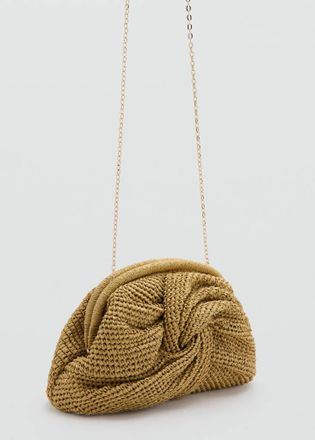 Mango Handtasche aus Naturfaser senfgelb - Damen - Einheitsgr&ouml;&szlig;e - MANGO
