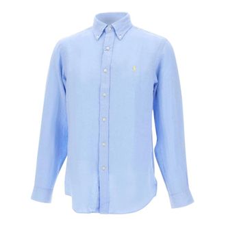 Polo Ralph Lauren Homme, Chemises, Bleu, Taille: XL Linen Shirt