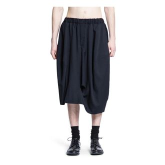 Comme Des Gar&ccedil;ons Schwarze Woll Twill Drop Crotch Shorts - - Shorts - Herren - Schwarzk - XL